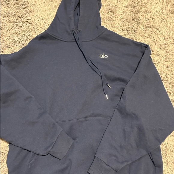 ALO Yoga | Tops | Alo Accolade Navy Blue Hoodie | Poshmark